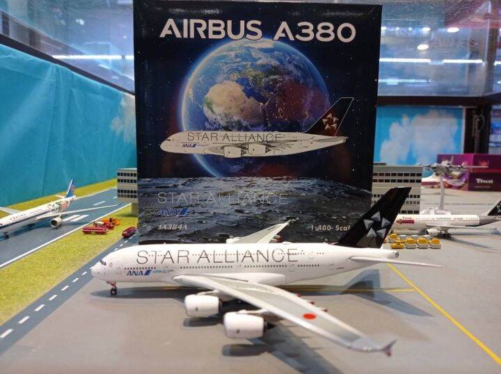 😒 โมเดลเครื่องบิน [P4468] 1:400 ANA A380 JA384A Star Alliance | Lazada ...