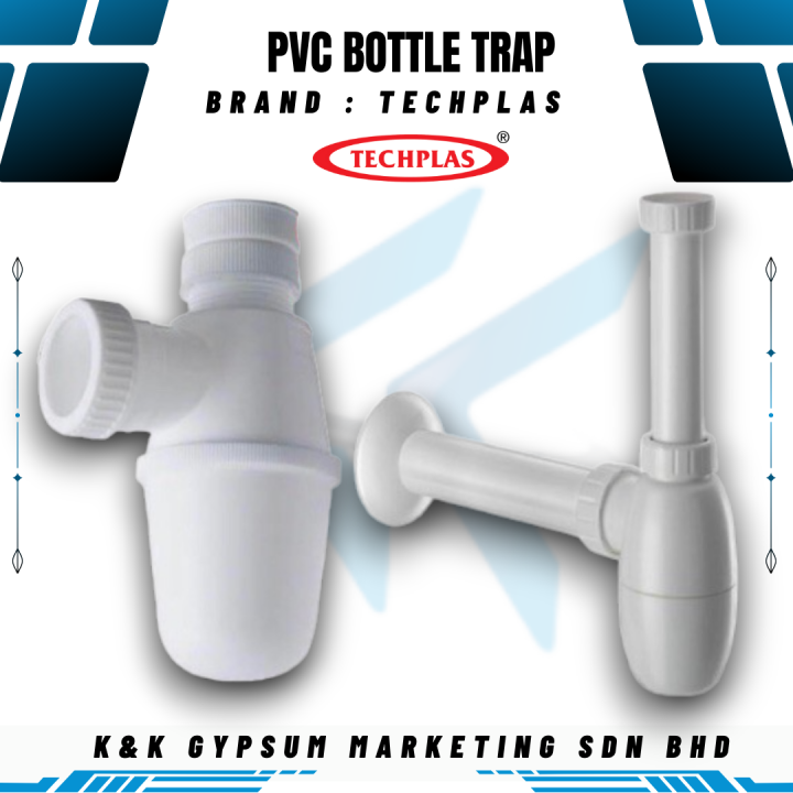Techplas PVC SINK / BASIN BOTTLE TRAP AND WASTE 1 1/4 Inch 1 1/2 Inch | Lazada