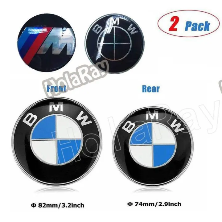 74mm 82mm White Blue Emblem Badge Bonnet Hood Front Rear Trunk Logo for ...