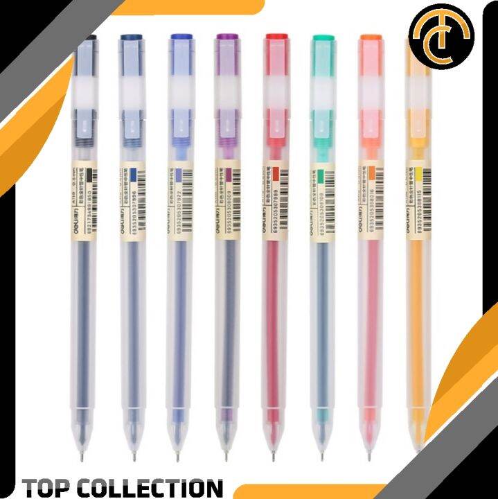 TOPCOLLECTION Color Gel Pen Pulpen Gel 8 Warna Cerah Needle Tip 0.5mm Panjang Penulisan Hingga ...