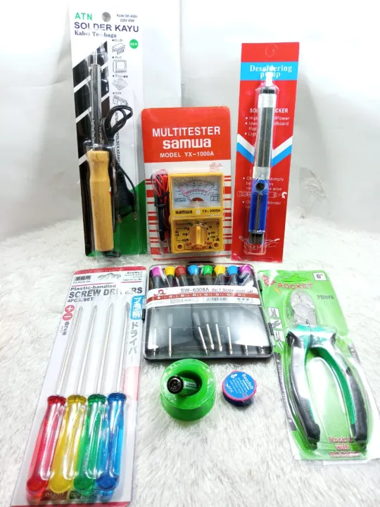 Solder listrik alat patri SOLDER gagang Kayu 40 Watt / Multitester ...