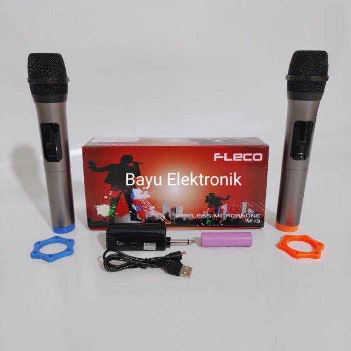 Mikrofon Wireless Fleco M13 Microphone Tanpa Kabel Mic Karaoke | Lazada Indonesia