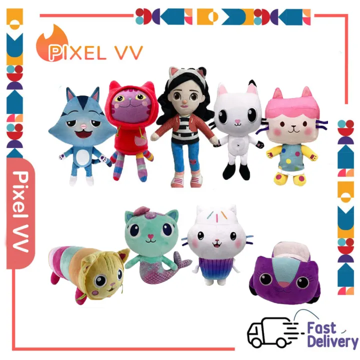 Gabby s Dollhouse Plush Toy Mercat Cartoon Stuffed Bear Kitten Mermaid ...