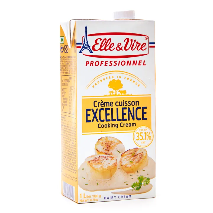 Elle & Vire Excellence Cooking Cream 1L - Ideal For Use In Sauces And ...