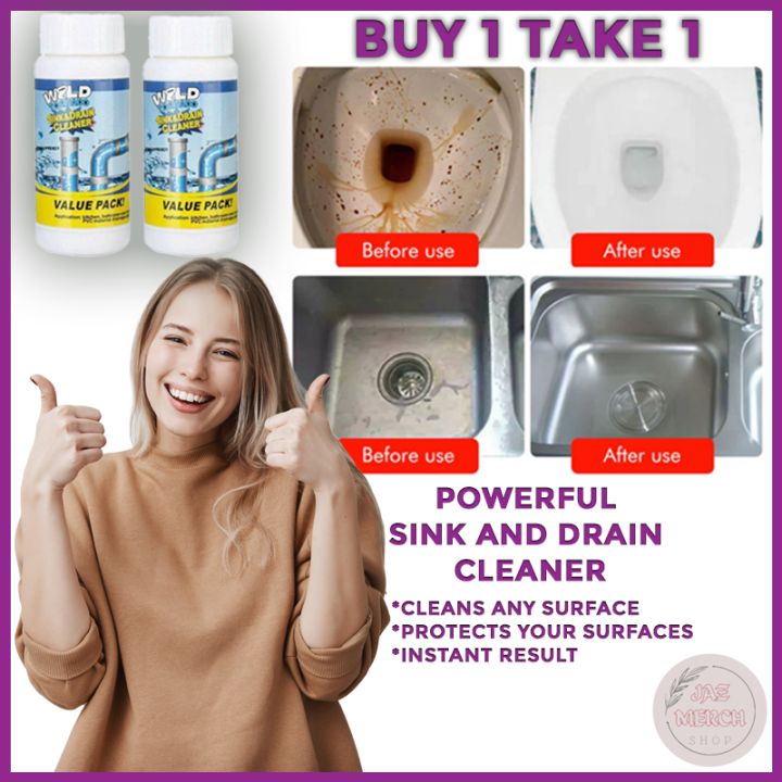 JAZMERCH BUY 1 TAKE 1 POWERFUL SINK & DRAIN CLEANER/HIGH EFFICIENCY ...