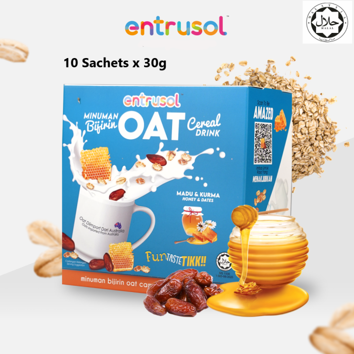 Entrusol Oat Cereal Drink – Honey & Dates | Minuman Bijiran Oat – Madu ...