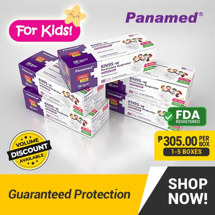 Ships immediately Panamed KN95-w Particulate Respirator for Kids (6-10 boxes) | Lazada PH