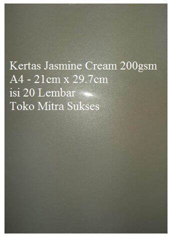 Kertas Jasmine 200gram A4 Cream Muda isi 20 Lembar | Lazada Indonesia