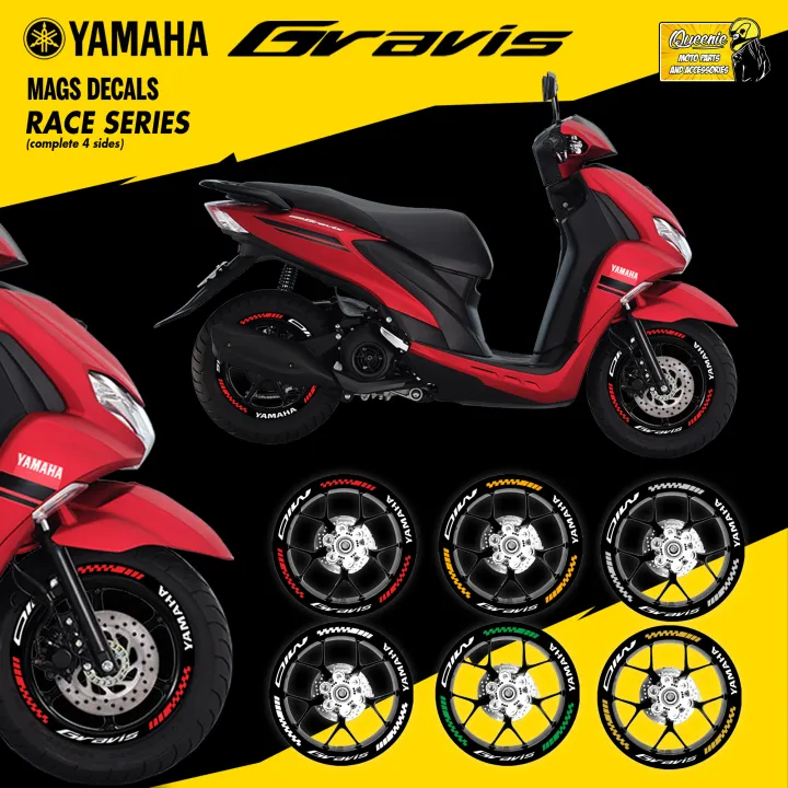 Yamaha Mio Gravis - Mags Decals Rim Stickers - Race Series (4 sides ...