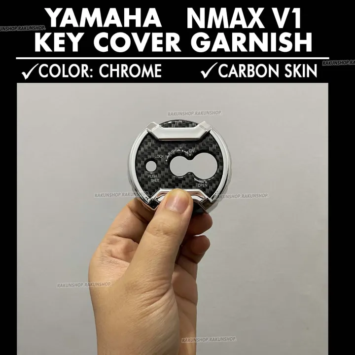 Yamaha NMAX V1 key cover garnish carbon chrome silver plug and play ...