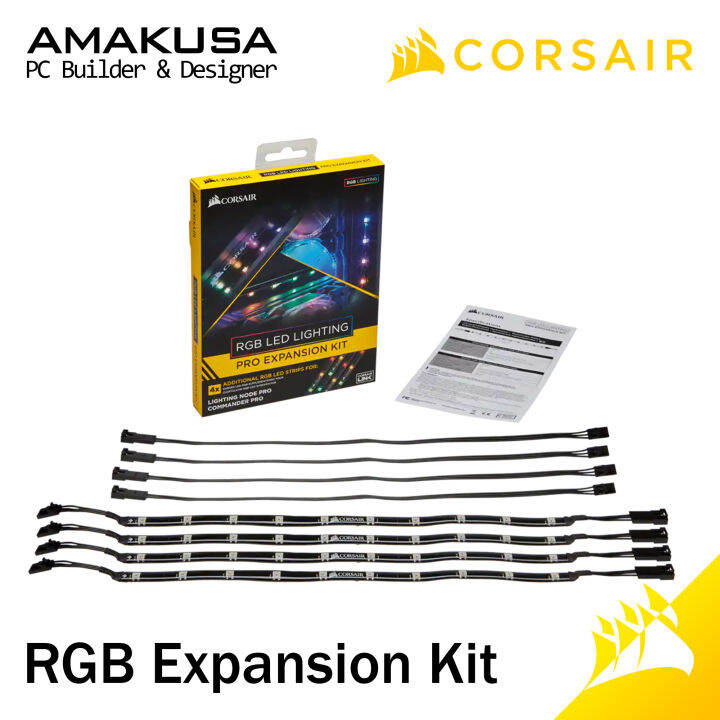 Corsair RGB LED Lighting PRO Expansion Kit iCUE Strip Cable Color Light ...