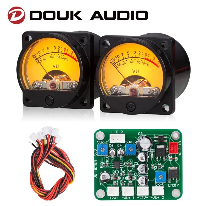 Douk Audio Dual Analog VU Meter For DIY Amplifier Sound Level Display ...