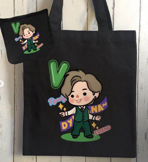 BTS V Tote bag | Coin purse Black | Lazada PH