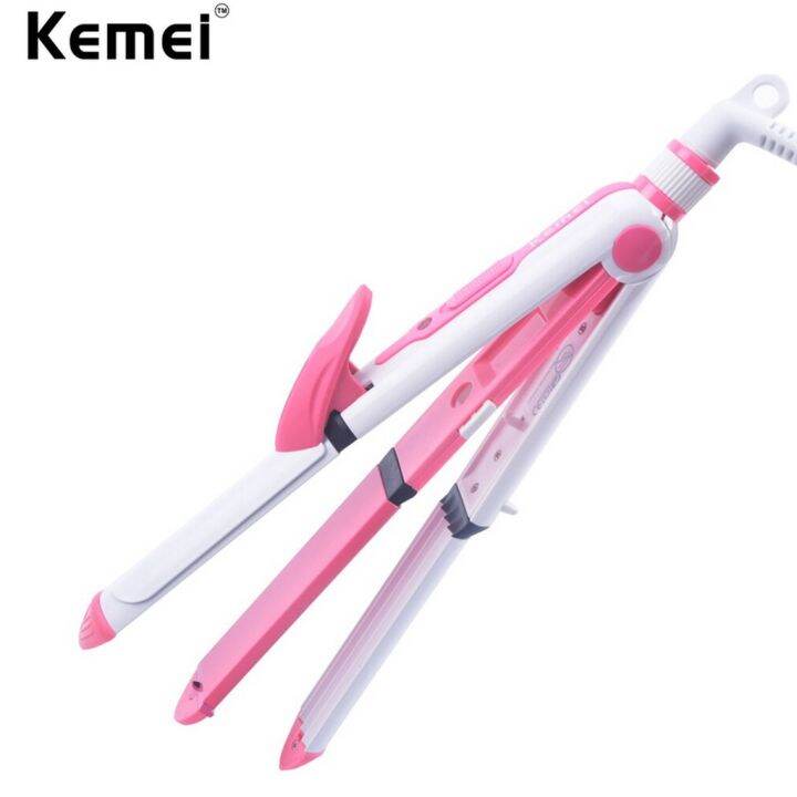 Kemei KM-1291 multi-function electric splint corn perm straight dual ...