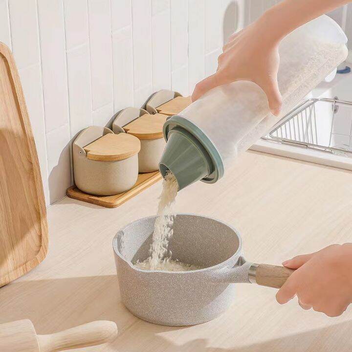 Round Storage Granules Bin Cereal Containers Dispenser Food Storage ...