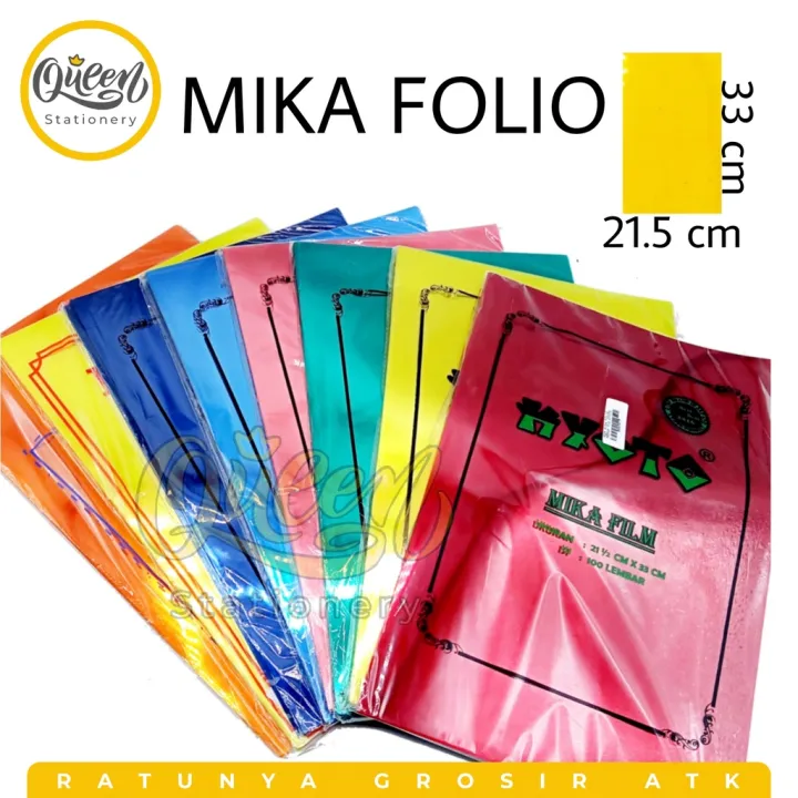 1 PAK (100 LEMBAR) MIKA FOLIO / MIKA WARNA / MIKA JILID | Lazada Indonesia