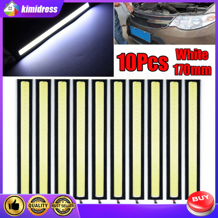 10pcs Waterproof COB LED DRL Driving Daytime Running Lights Strip 12V ... 10pcs Waterproof COB LED DRL Driving Daytime Running Lights Strip 12V ...