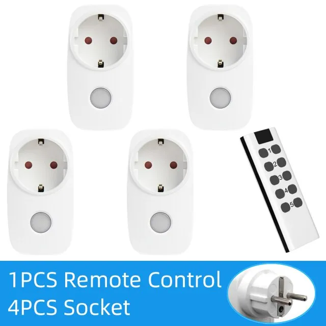 Wireless Remote Control Smart Socket 15A EU FR Universal Plug 433Mhz ...