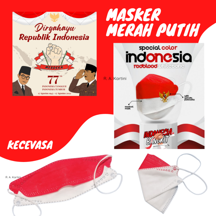 MASKER MERAH PUTIH KF94 DUCKBILL EVO KN95 GARUDA KEMERDEKAAN 17 AGUSTUS ...