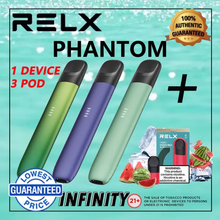 《3 Free Pods》RELX Infinity Essential Phantom (5TH) Device Kits Vape Set VapeSmoke Juice Relx ...
