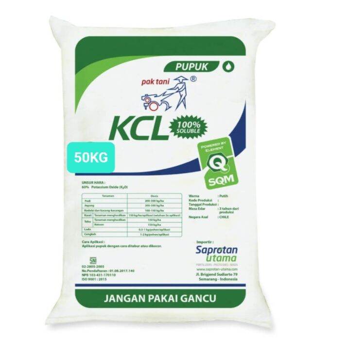 PUPUK KCL PUTIH ZAK 50KG potassium chloride | Lazada Indonesia