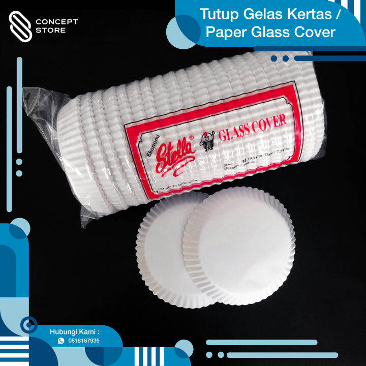 Tutup Gelas Kertas / Paper glass lids / Cover Glass Stella | Lazada ...
