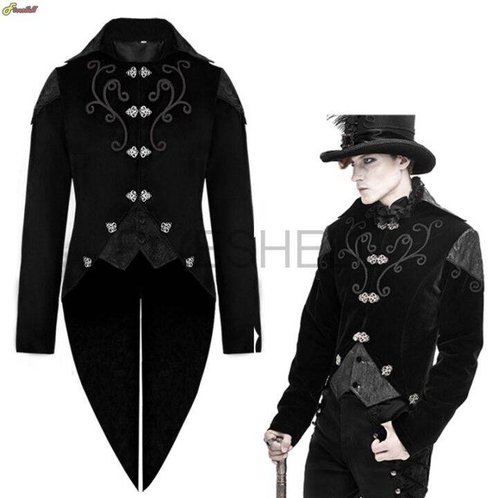 Medieval Steampunk Deluxe Tuxedo Jacket For Men Renaissance Retro White ...