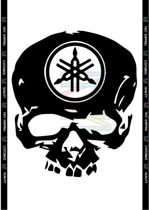 Yamaha Skull Vinyl Sticker (贴纸)(貼紙) | Lazada