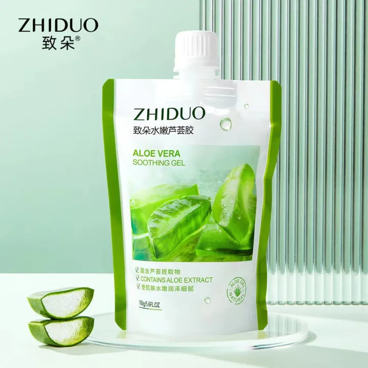 ZHIDUO Aloe Vera เจลว่านหางจรเข้ บำรุงผิวให้ชุ่มชื่นทั้งผิวหน้าและผิว ...