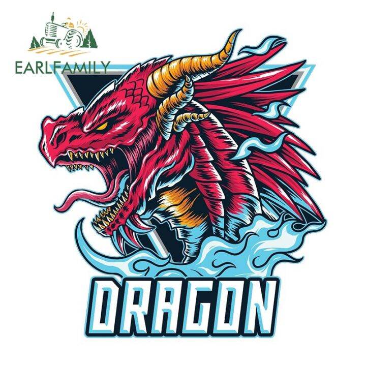 EARLFAMILY 13cm X 12.2cm Dragon Car Stickers Personality DIY Anime ...