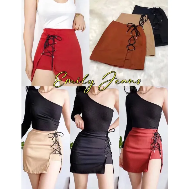 EMILY Crisscross Eyelet String Sexy Mini Skirt BESTSELLER | Lazada PH