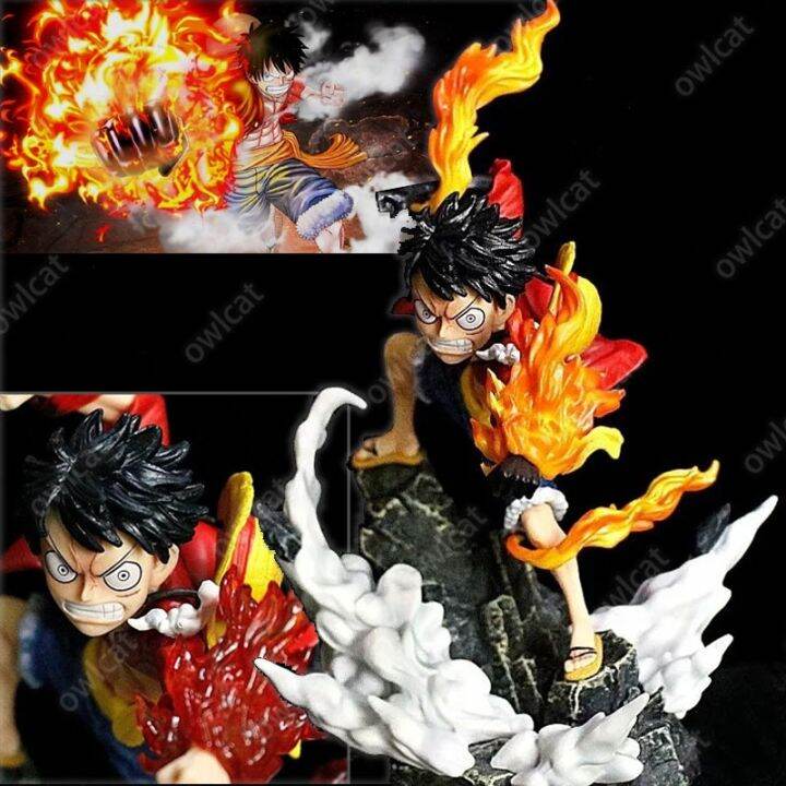 โมเดล One Piece Luffy (Red Roc Fist Ver.) 18cm Fire Fist Straw Hat ...