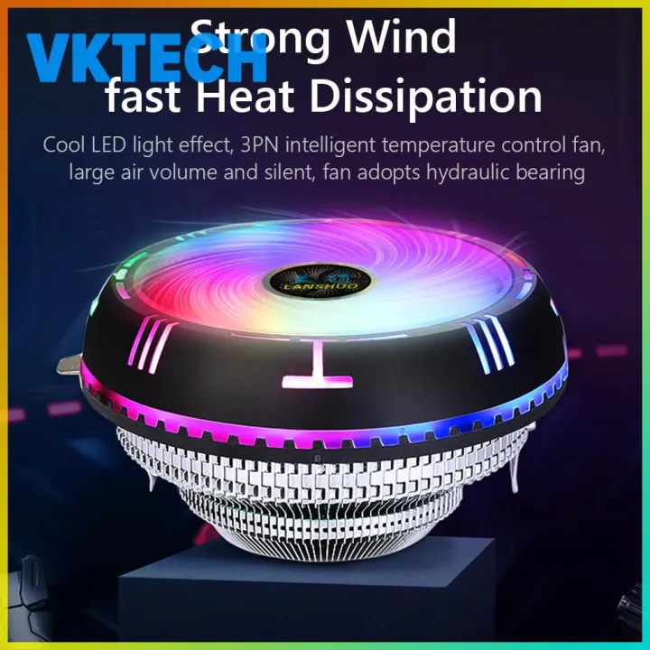 Low Profile RGB CPU Air Cooler for AMD AM4 AM3+ X79 X99 LGA 2011 ...