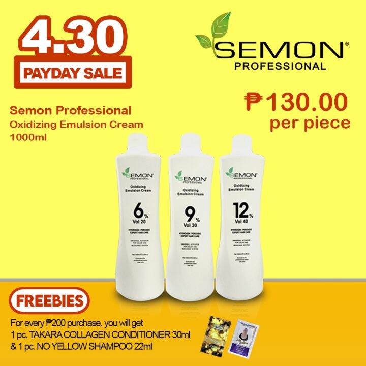 Semon Oxidizing Emulsion Cream Developer 6 9 12 1000Ml | Lazada PH