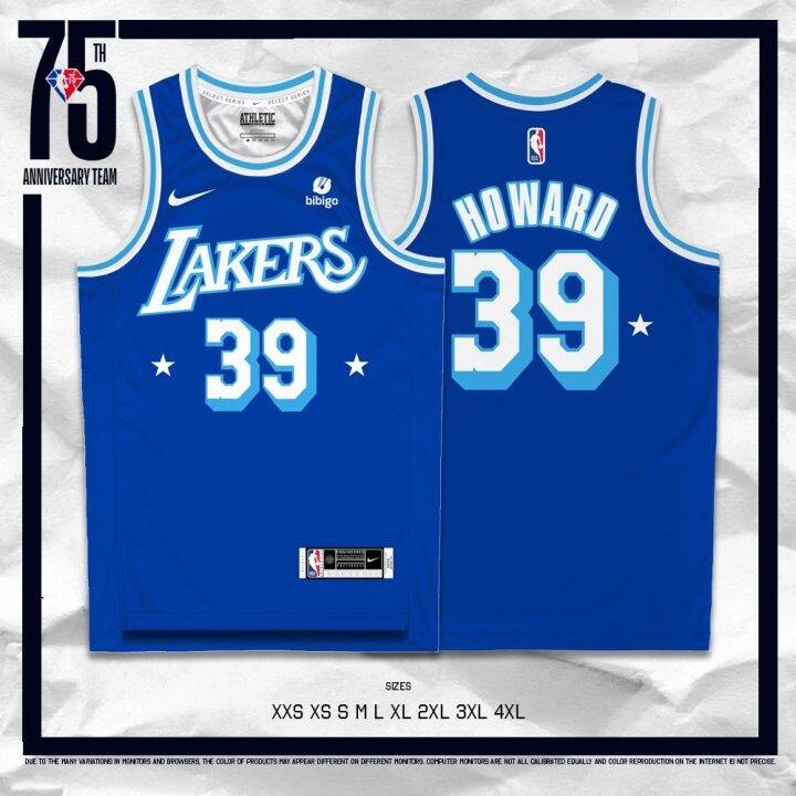 75th Edition NBA Lakers Dwight Howard Jersey 2022 Full Sublimation ...