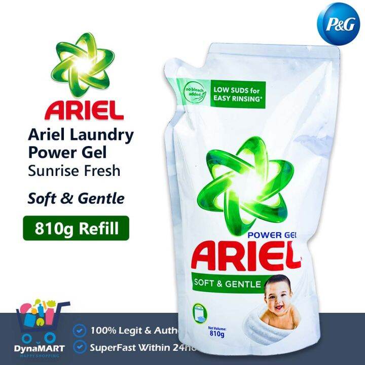 Ariel Power Gel Liquid Detergent Soft & Gentle Refill Pouch 810g ...