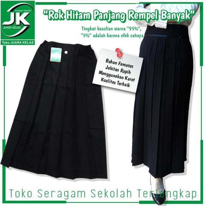Yogim New Produk Rok Hitam Panjang Rampel Seragam Sekolah Sd, Smp, Sma ...
