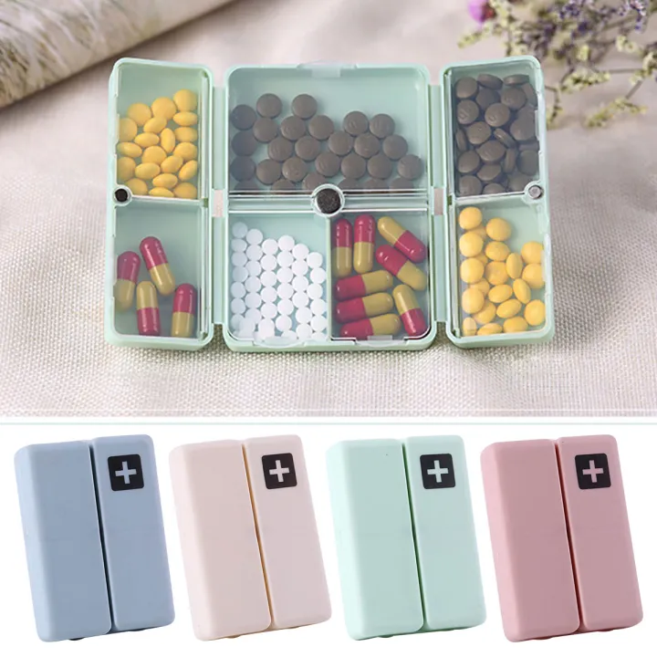 Pill Box 7 Days Magnetic Foldable Travel Medicine Organizer Portable ...