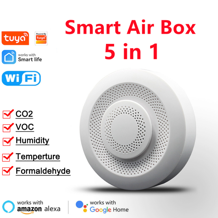 Tuya WiFi Smart Air Quality Sensor Air Formaldehyde VOC CO2 Temperature ...