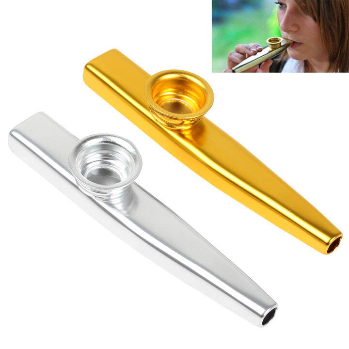 Aluminum Musical Instrument Metal Kazoo with Flute Diaphragm Silver ...