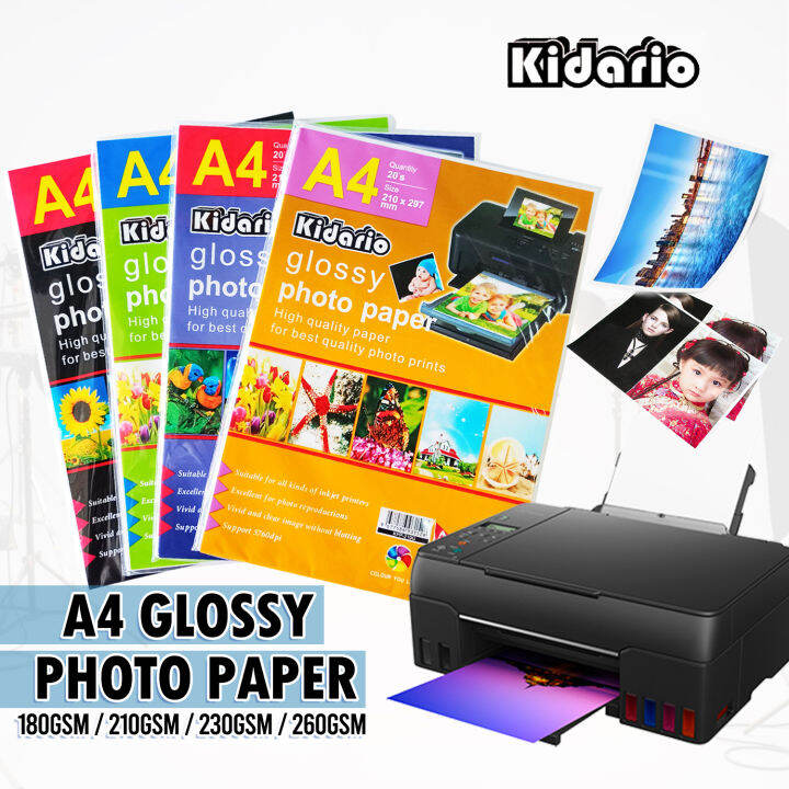 VC Art A4 Glossy Photo Paper Inkjet Printable High Quality Kertas ...