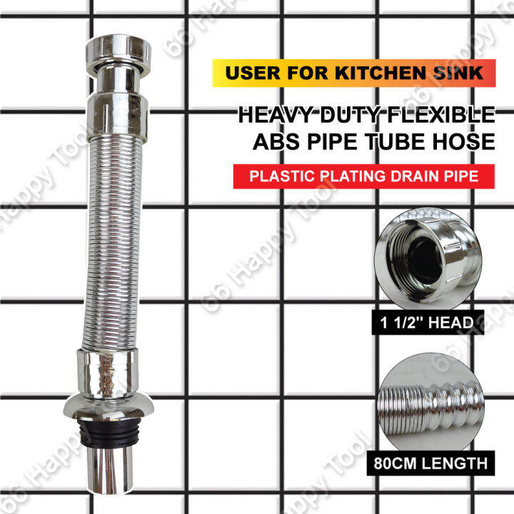 Heavy Duty Flexible ABS Pipe Tube Hose Unitrap Outlet Sink Drain Waste ...