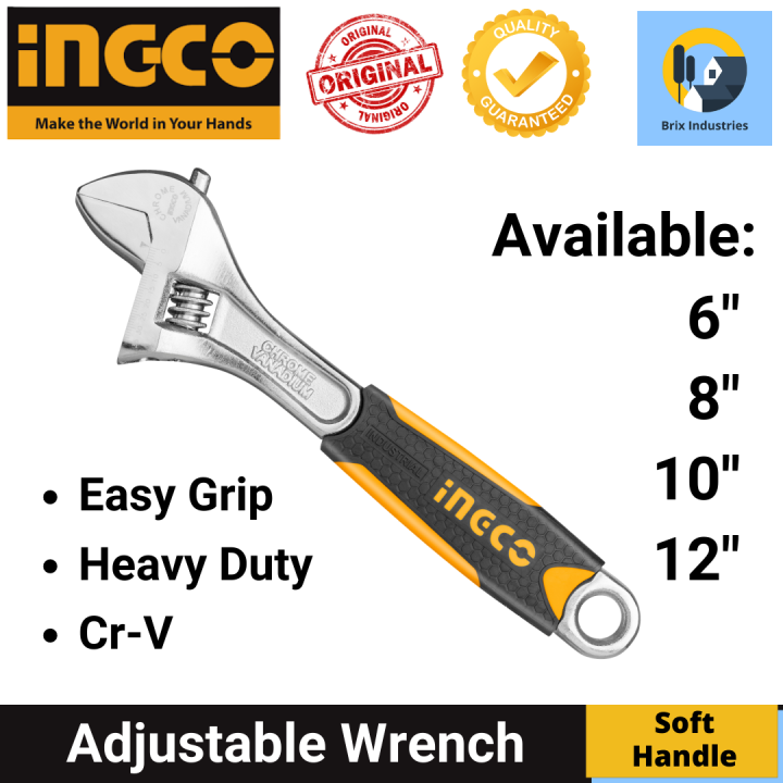 Ingco Adjustable Wrench Soft Handle 6" 8" 10" or 12" Heavy Duty | Lazada PH