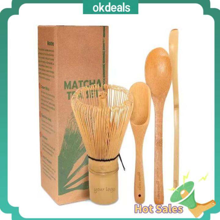 OKDEALS 100% Natural Bamboo Bamboo Matcha Whisk Set Handmade Natural ...