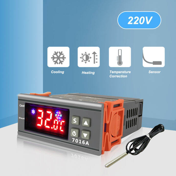 7016A Digital Temperature Switch Controller 30A High-Power ℃ ℉ Display ...