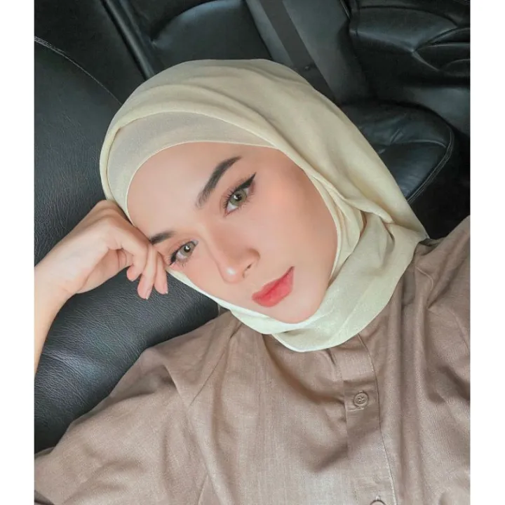 Cream Shawl Chiffon Putih Krim Plain Pastel Cream White Kuning Air ...