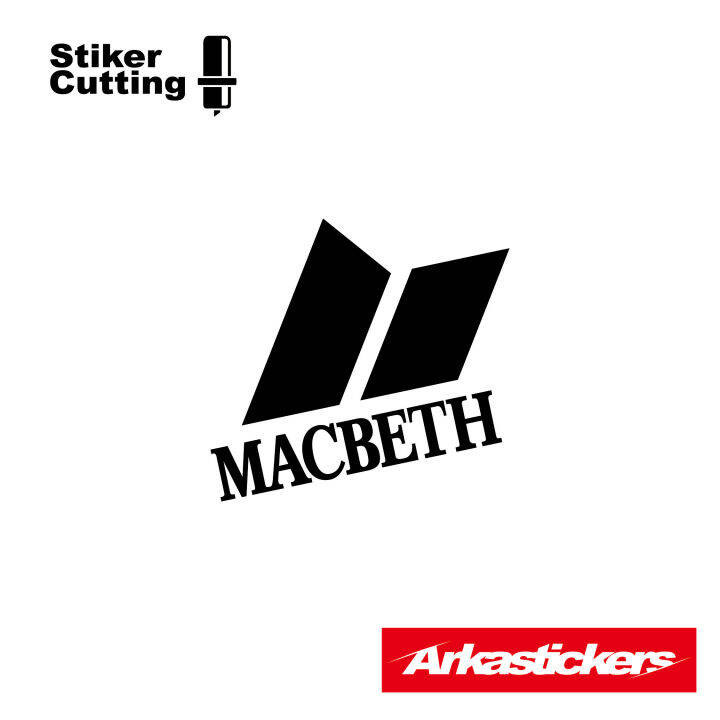 Cutting Stiker Brand Distro MACBETH LOGO untuk Motor Mobil Helm dll ...