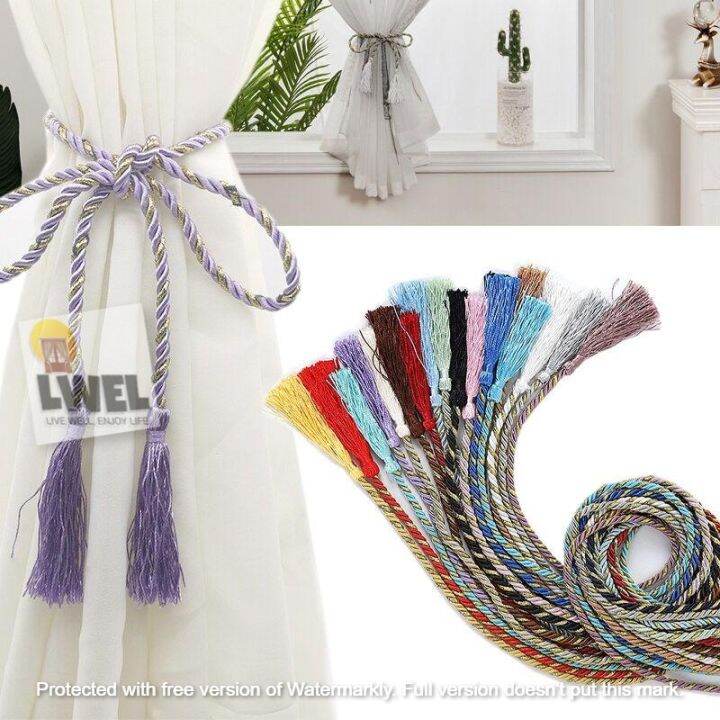 Tiebacks with Tassel Hanging Ropes Hand Braided Drapery Home Decor ...