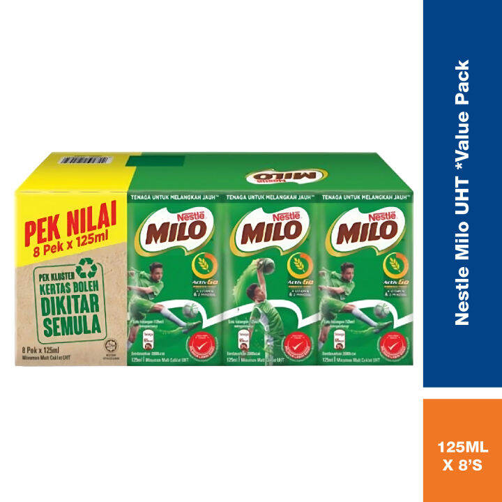 Milo UHT 125ML X 8 (Ready To Drink) | Lazada