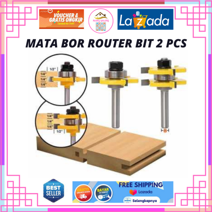 Mata Bor Carbide Router Bit Kayu Profil Ukir Drill Tongue Grove Joint ...